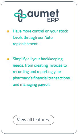 Aumet solutions for pharmacy management and orders.